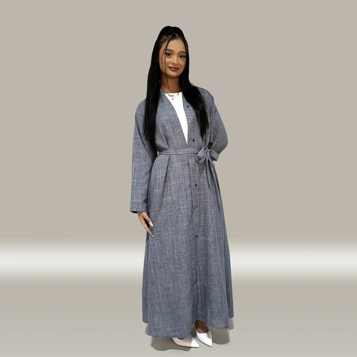 Milans Grey Open Abaya – Modora UK