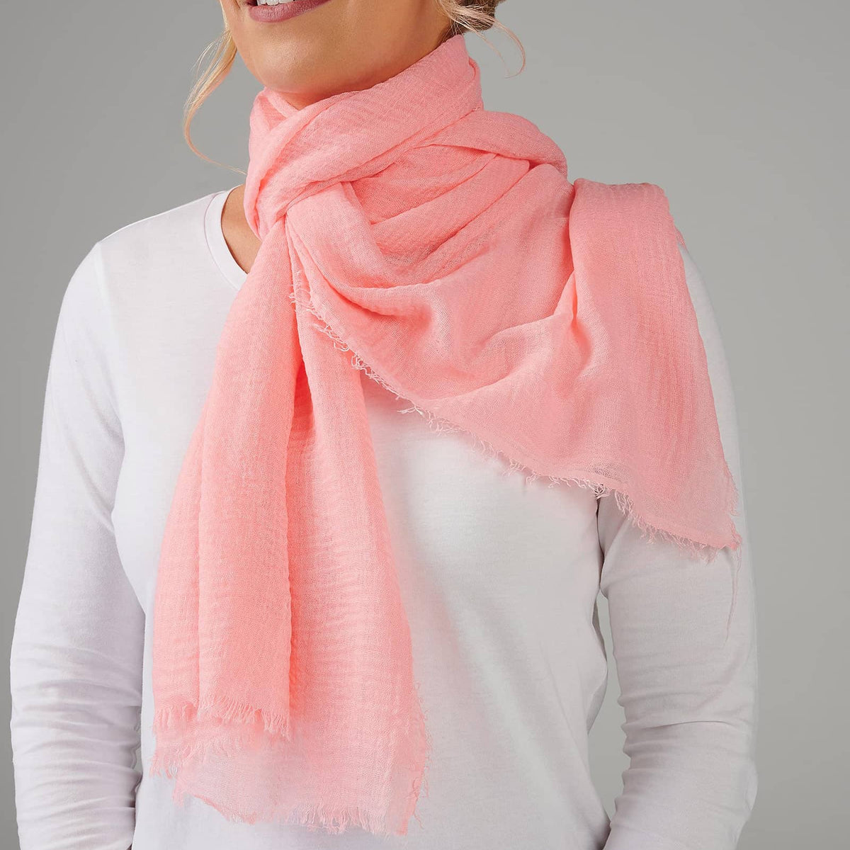 Pink Cotton Crinkle Scarf, Pink Scarf For Women, Pink Hijab UK – Modora UK