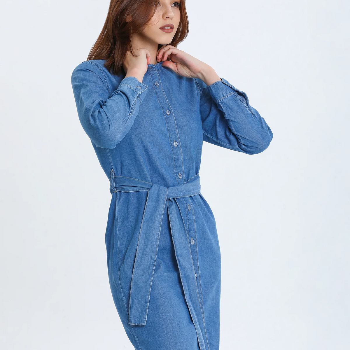 Light Blue Denim Tunic Shirt Dress – Modora UK