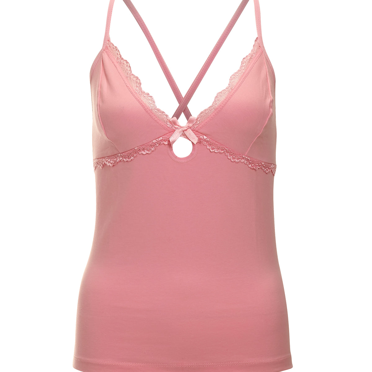 Pink Lace Camisole, Pink Lace Sleeveless Cami Tops, Ladies Camisole UK ...