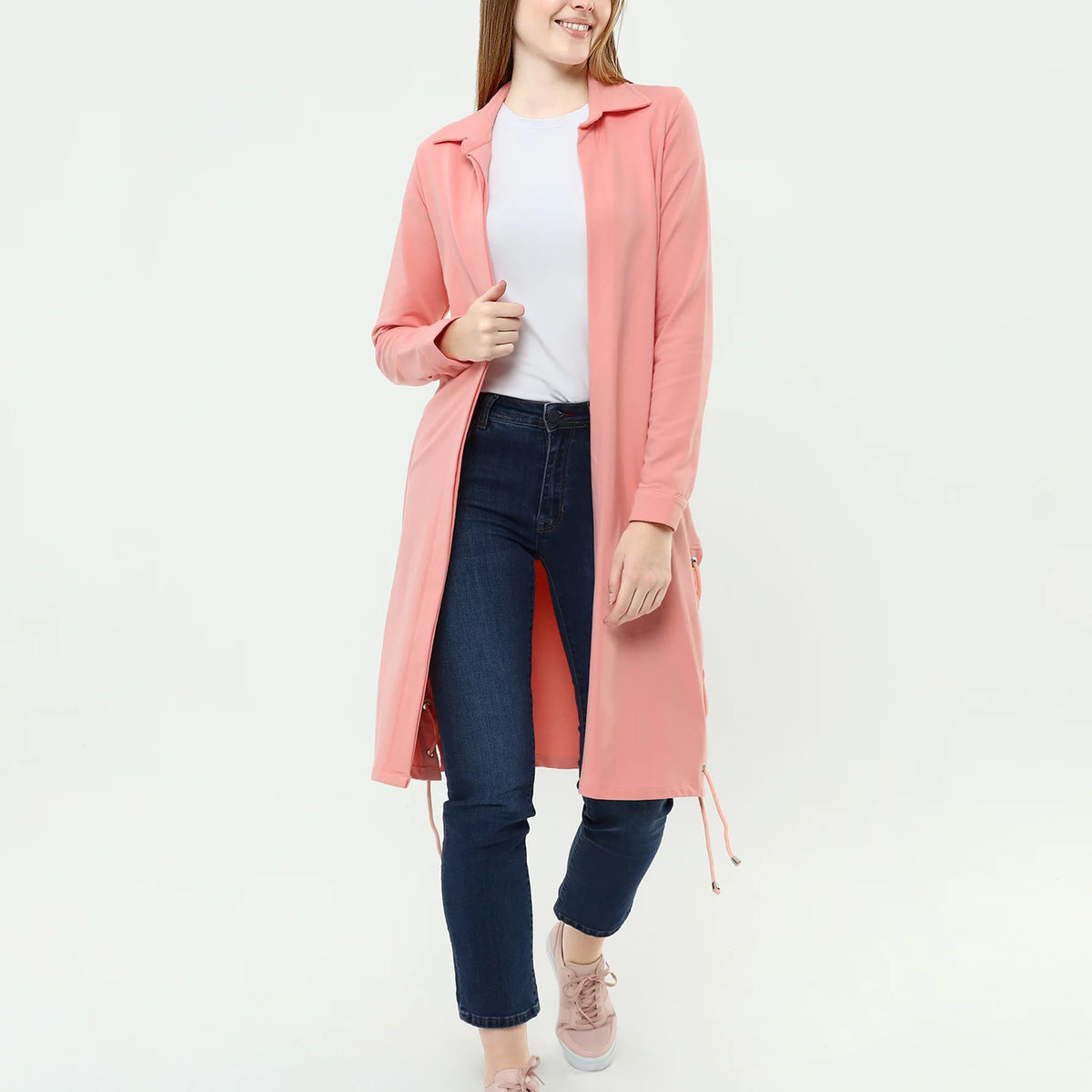 Peach Pink Casual Jacket, Pink Casual Jackets – Modora UK
